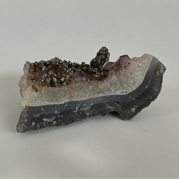 Accents | Vintage 9oz Amethyst Crystal Geode Cluster W Gold Panner ...